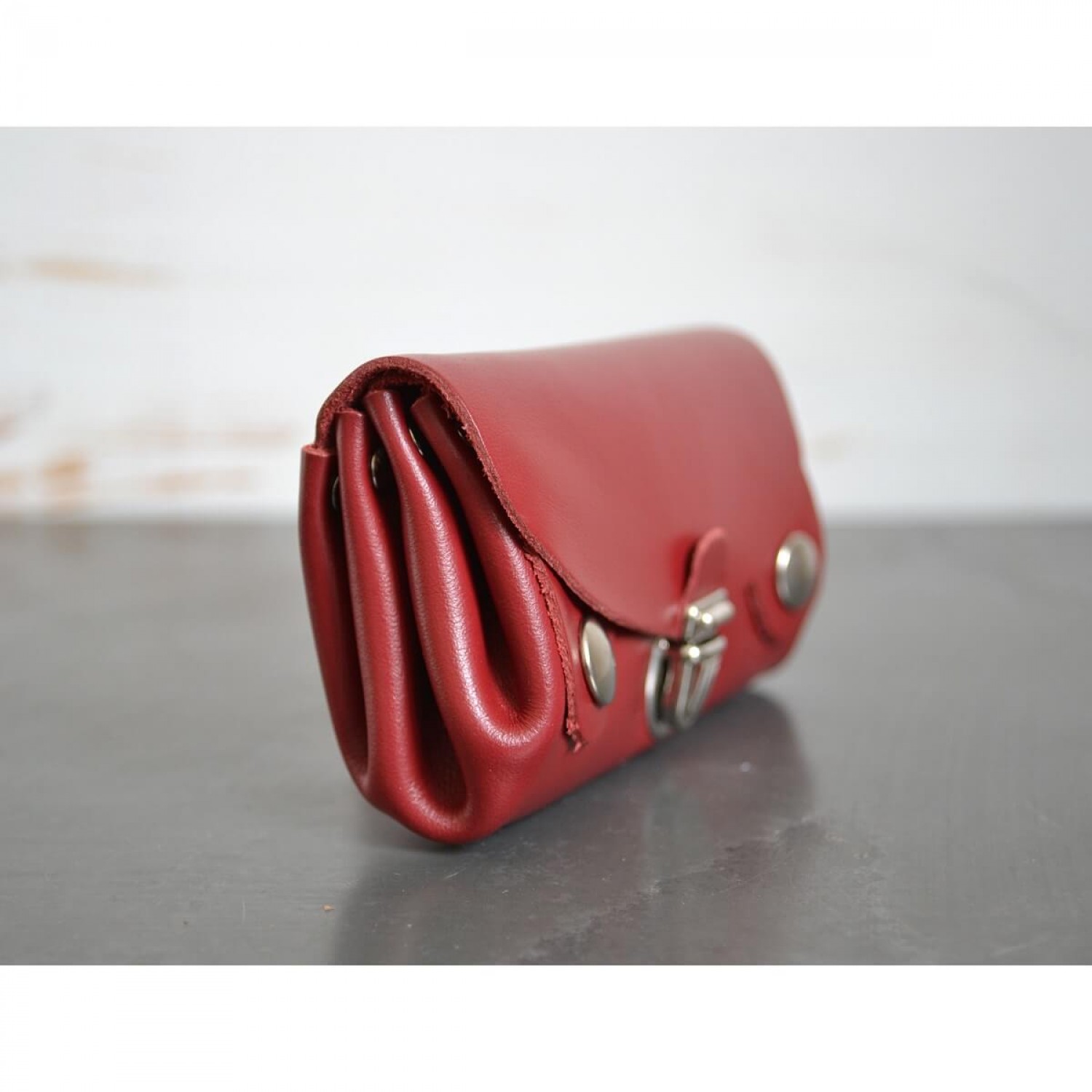 Porte-monnaie vintage à compartiments en cuir souple