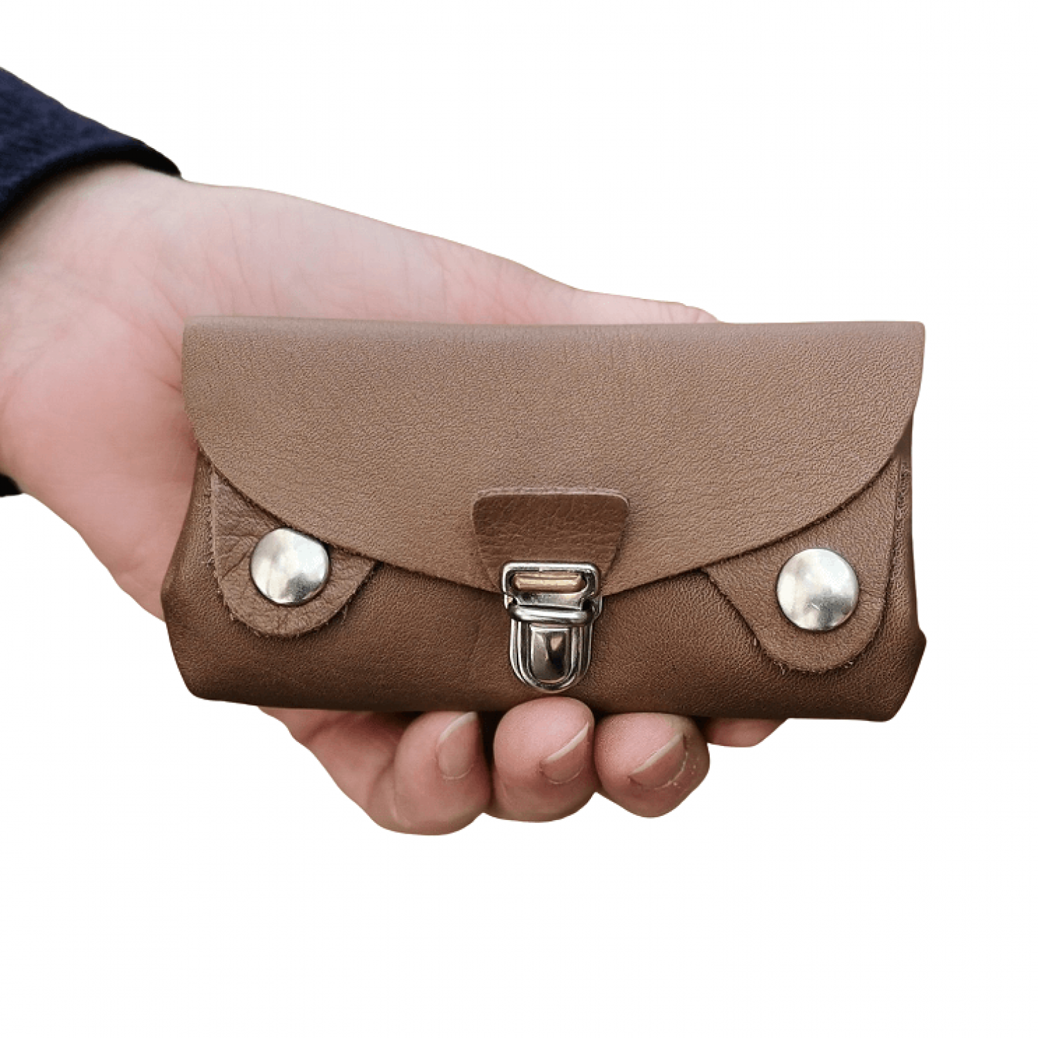 Porte-monnaie vintage à compartiments en cuir souple